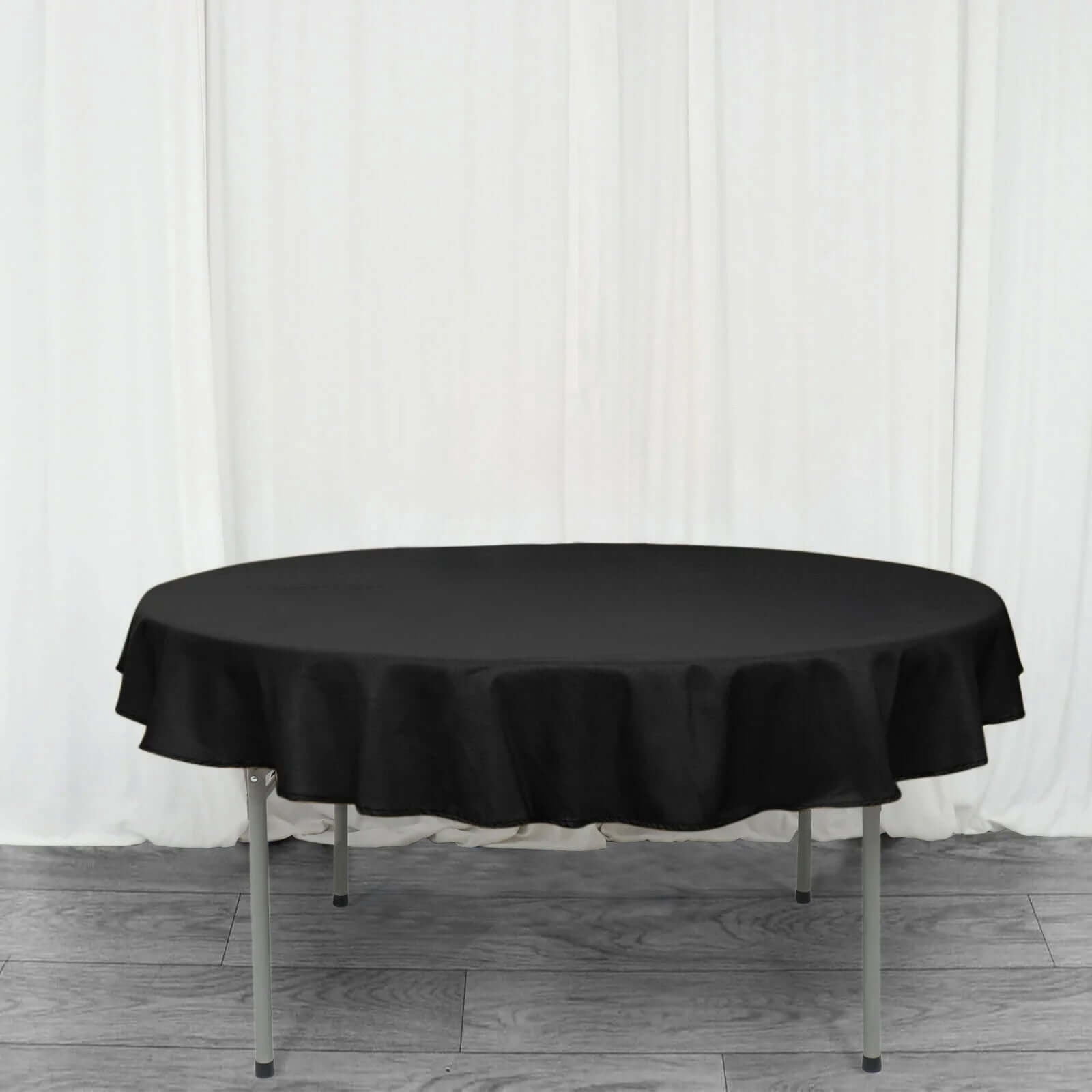 Efavormart 70" Seamless Premium BLACK Linens Polyester Round Tablecloth ...