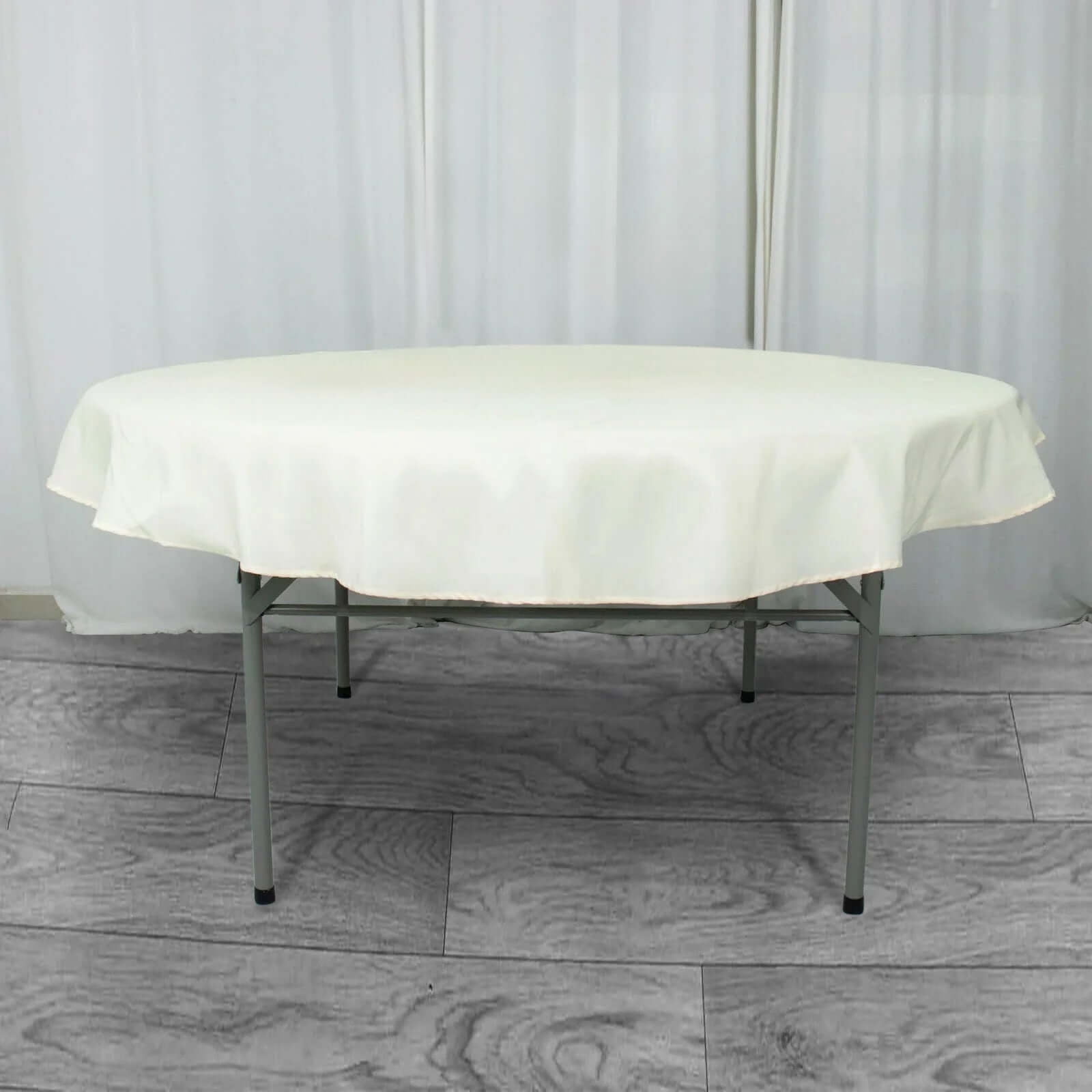 Efavormart 70" Seamless Premium Ivory Linens Polyester Round Tablecloth ...