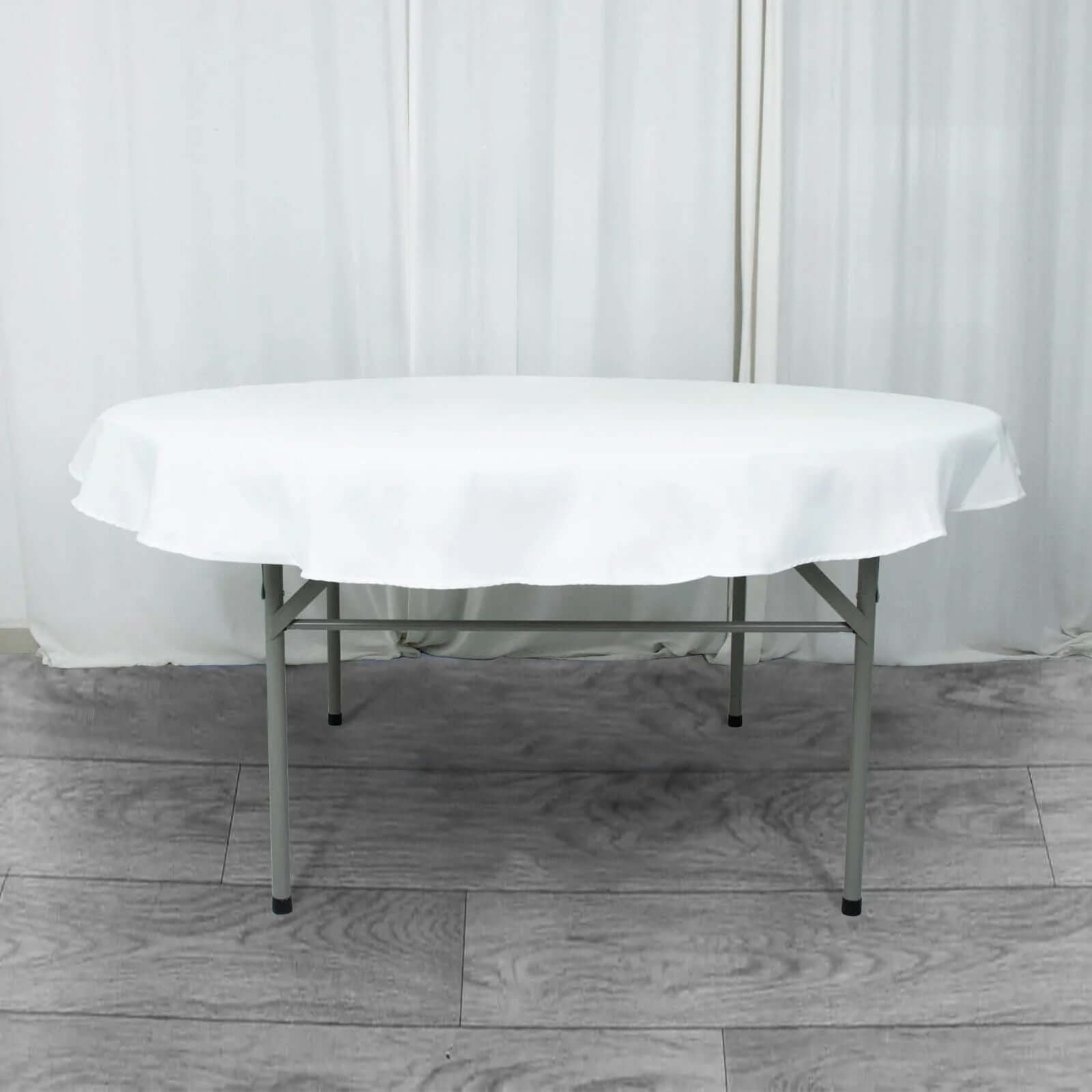 Efavormart 70" Seamless Premium White Linens Polyester Round Tablecloth ...