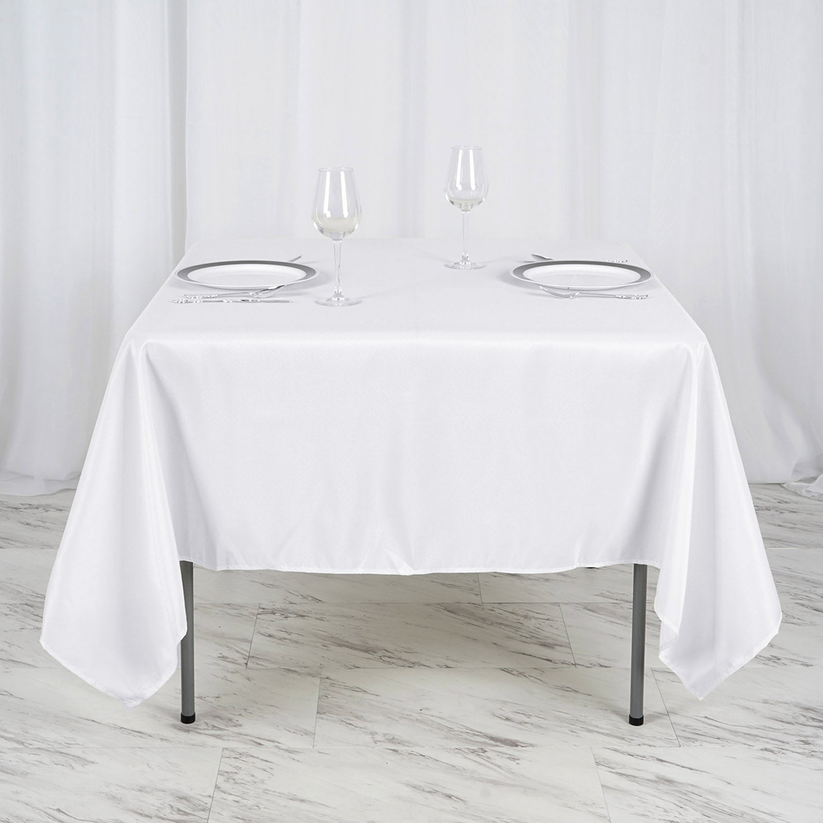 Efavormart 70" Square Linens WHITE Wholesale Linens Polyester Square ...