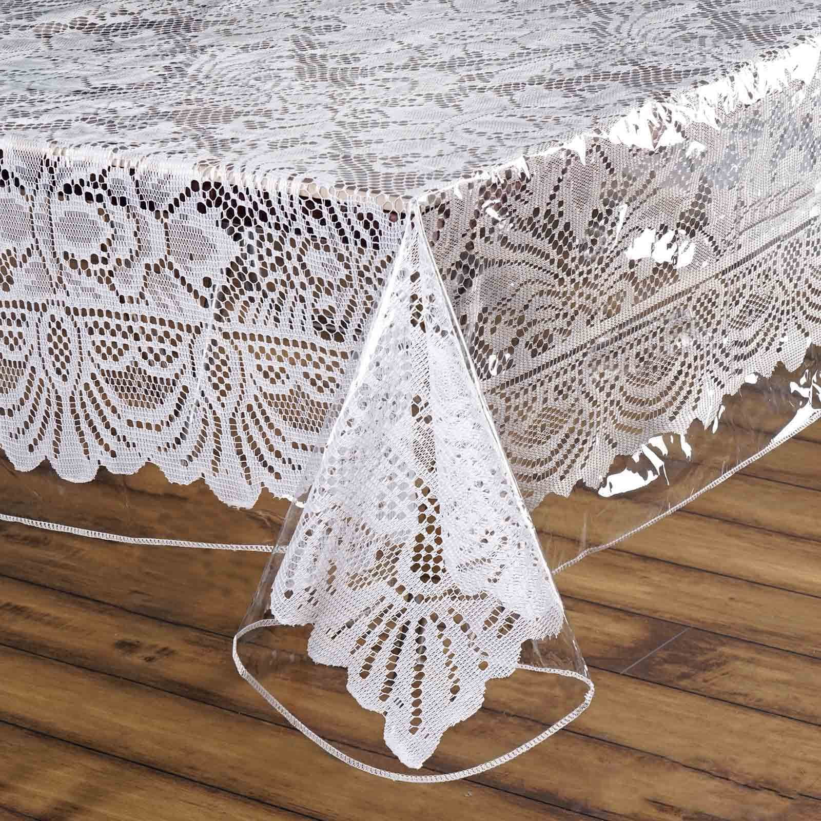 "Efavormart 70"" Square Clear Vinyl Tablecloth Protector, Waterproof ...