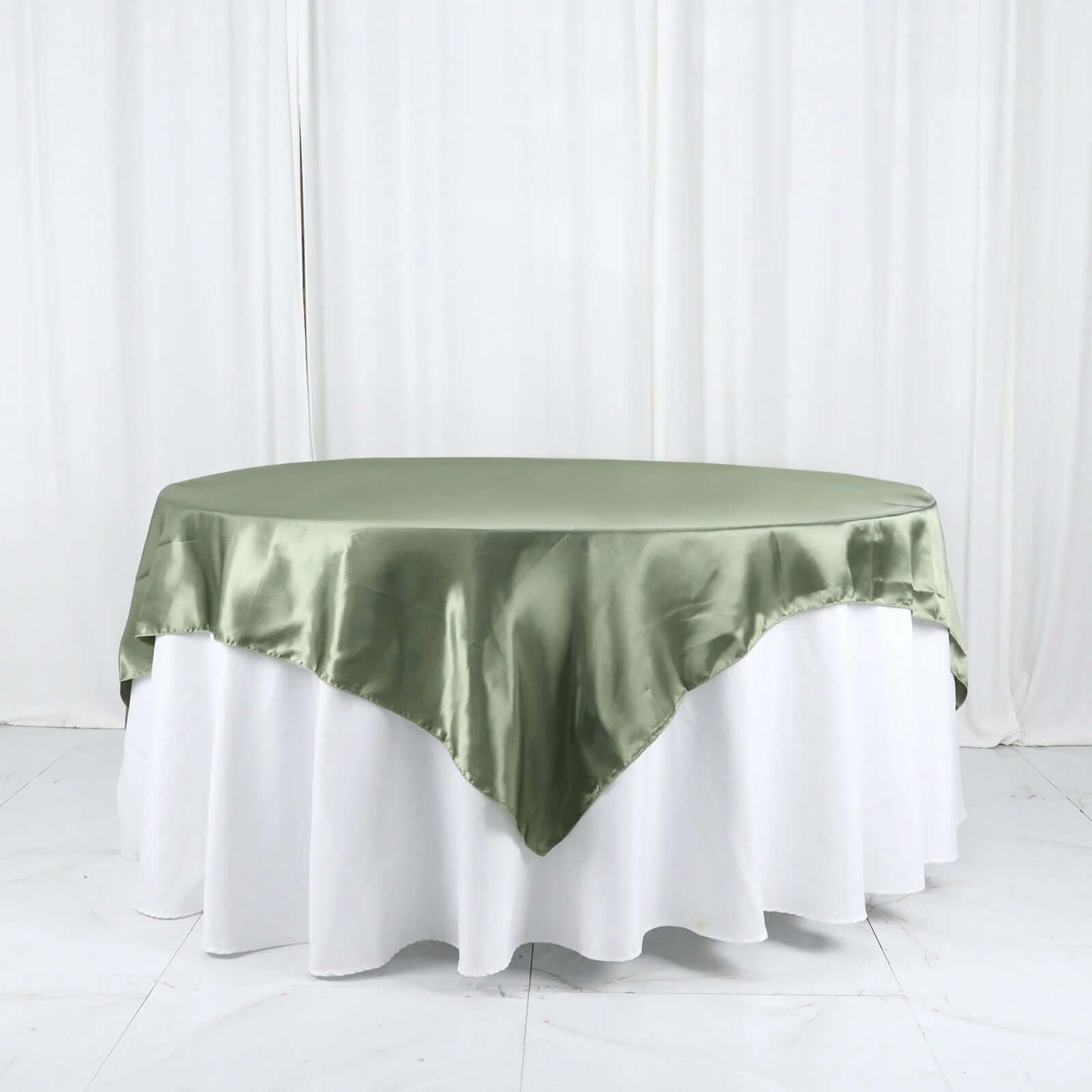 Efavormart 72" SATIN Square Tablecloth Overlay For Wedding Catering Party Table Decorations ...