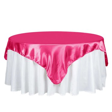 "Efavormart 60"" SILVER Satin Square Tablecloth Overlay - Topper Cover ...