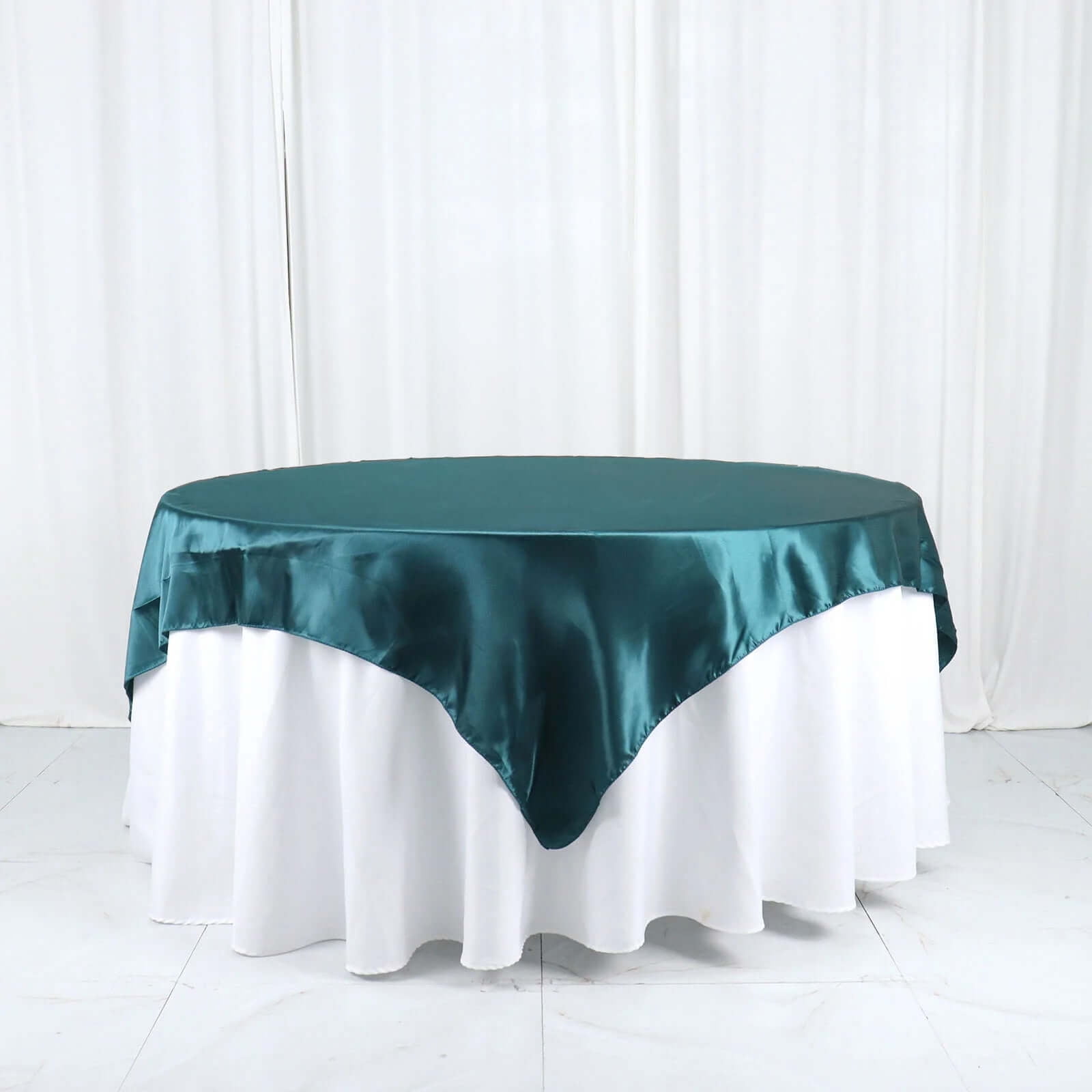 Efavormart 72" SATIN Square Tablecloth Overlay For Wedding Catering Party Table Decorations ...