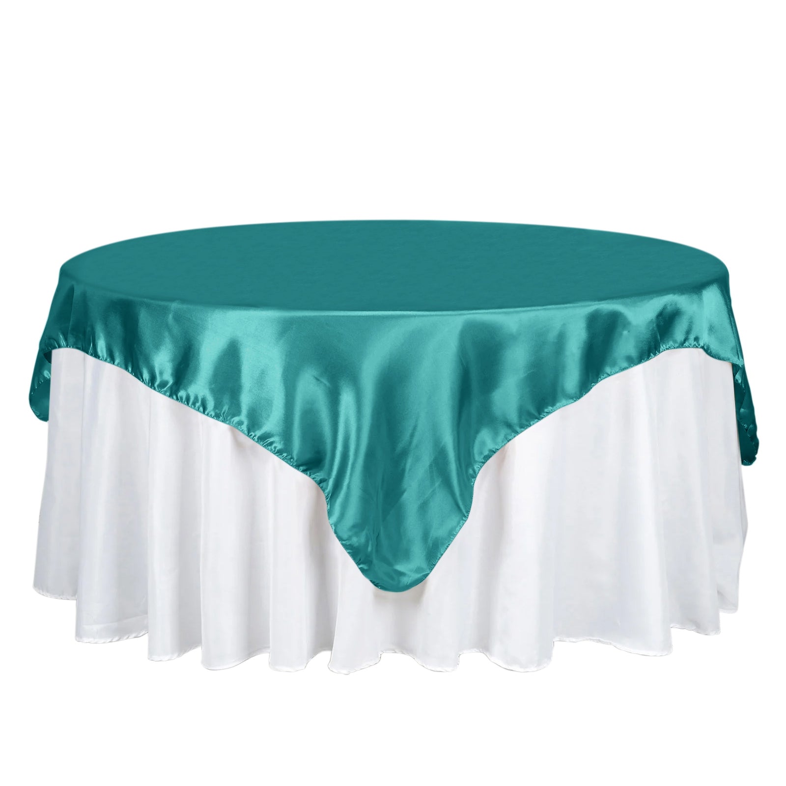 Efavormart 60" SATIN Square Tablecloth Overlay For Wedding Catering ...
