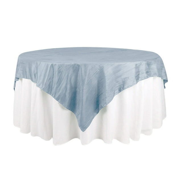 Efavormart 72"X72" Dusty Blue Accordion Crinkle Taffeta Table Overlay ...