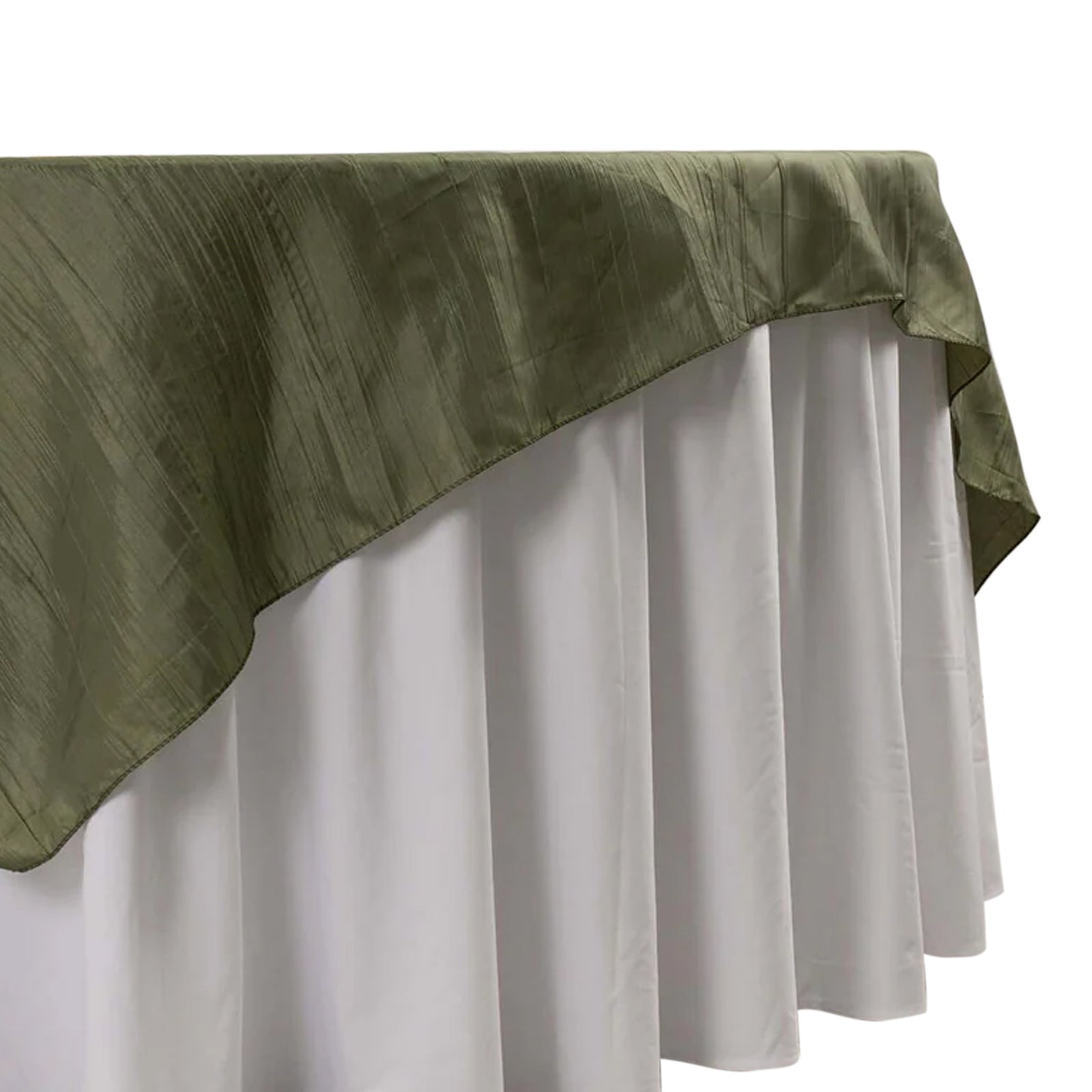 Efavormart 72"X72" Dusty Sage Green Accordion Crinkle Taffeta Table Overlay, Square Tablecloth ...