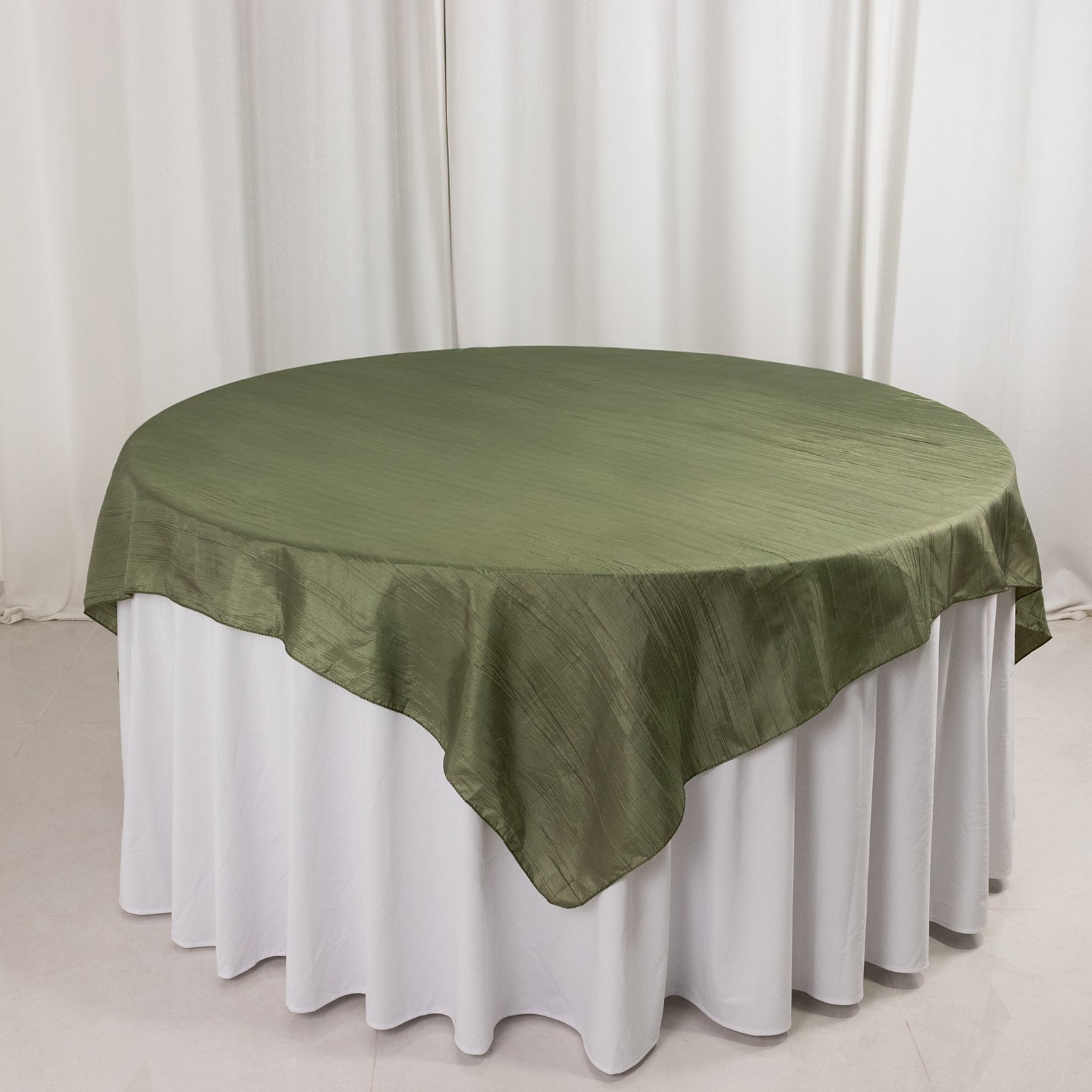 Efavormart 72"X72" Dusty Sage Green Accordion Crinkle Taffeta Table ...