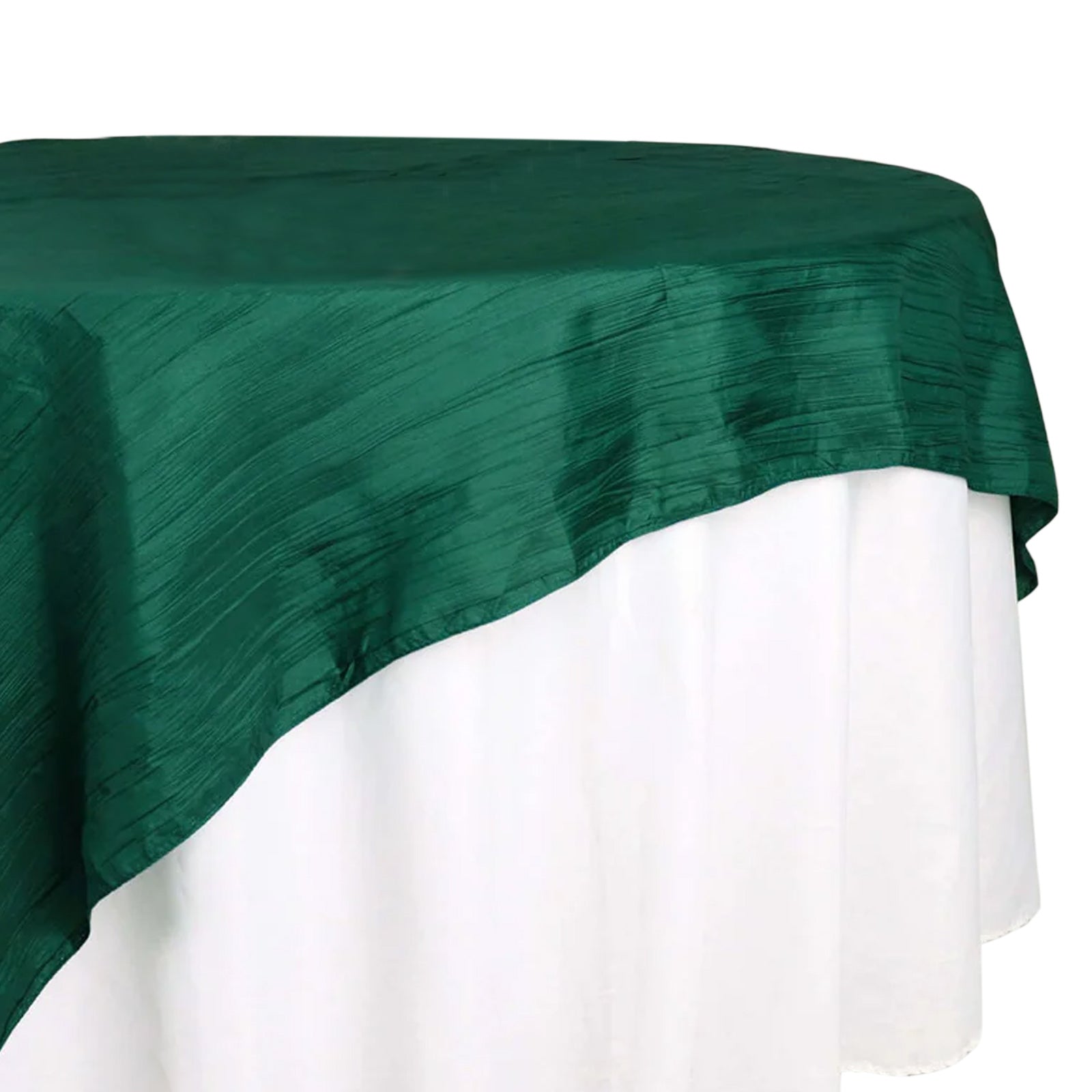 Efavormart 72"X72" Hunter Emerald Green Accordion Crinkle Taffeta Table ...
