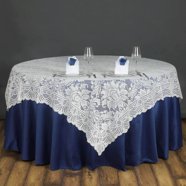 "Efavormart 60"" SILVER Satin Square Tablecloth Overlay - Topper Cover ...