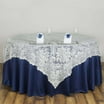 BalsaCircle 72" x 72" Ivory Square Lace Table Overlays Wedding Catering ...