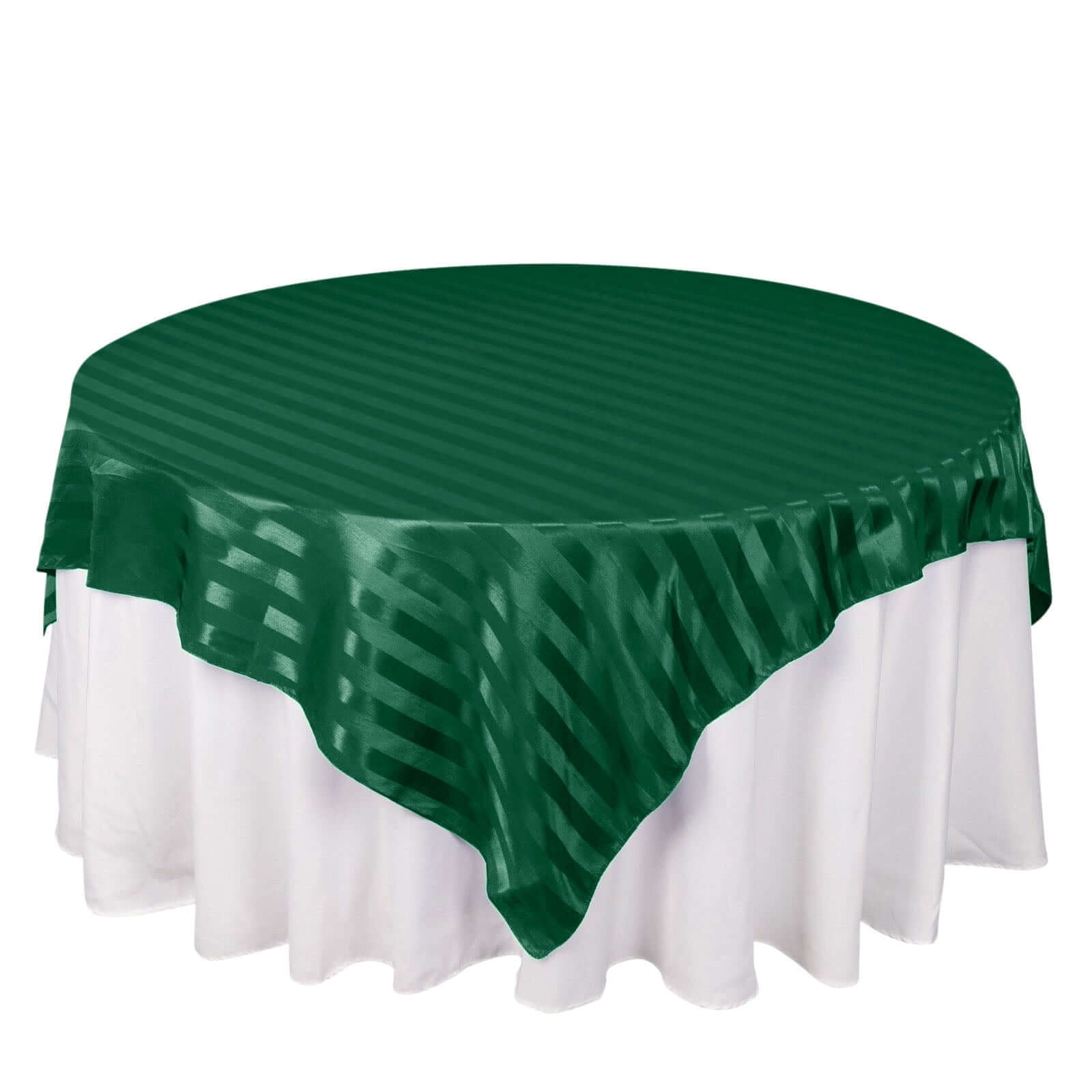 Efavormart 72"x72" Hunter Emerald Green Satin Stripe Square Table ...