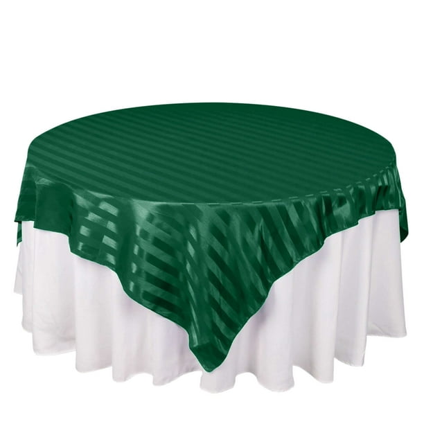 Efavormart 72"x72" Hunter Emerald Green Satin Stripe Square Table ...