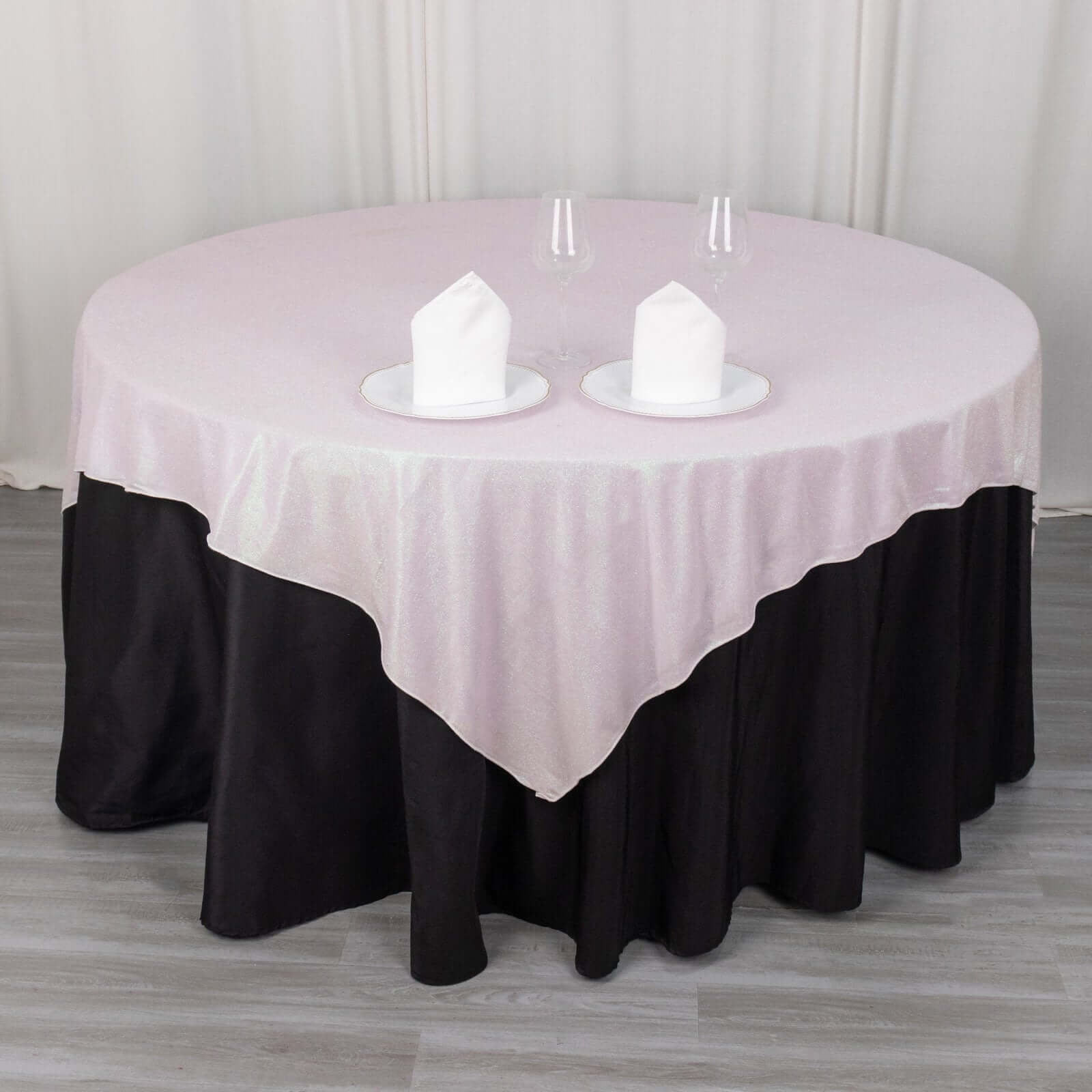 Efavormart 72"x72" Iridescent Glitter Sparkle Polyester Table Overlay ...