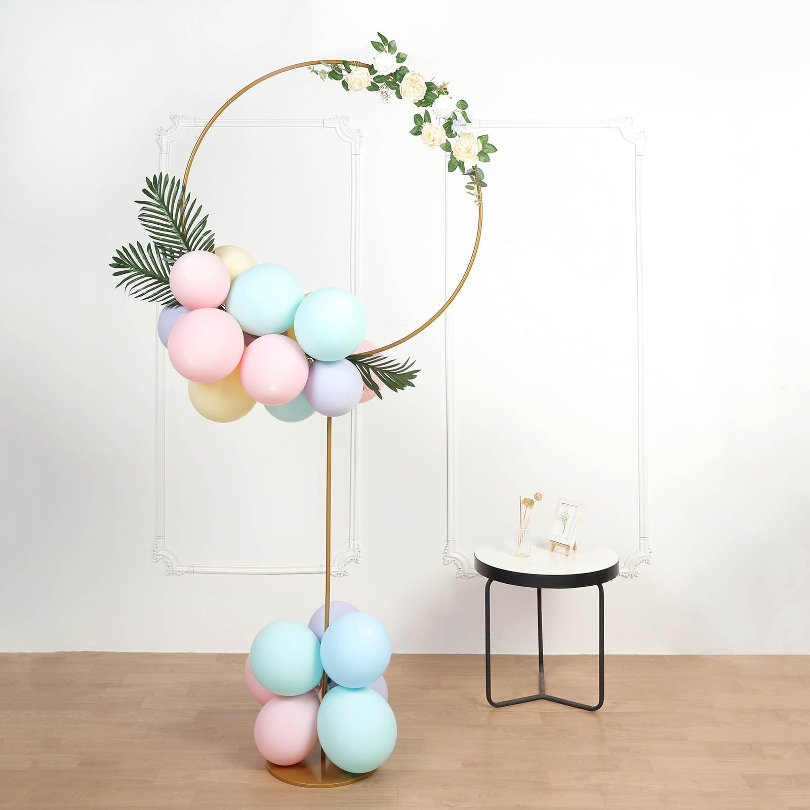 Efavormart 7Ft | Gold Balloon Column With Hoop Flower Pillar Stand ...