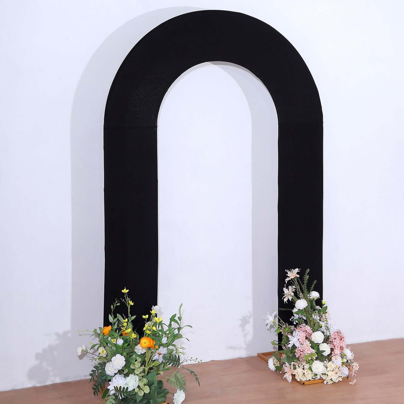Efavormart 7ft Black Spandex Fitted Open Arch Backdrop Cover, Double ...