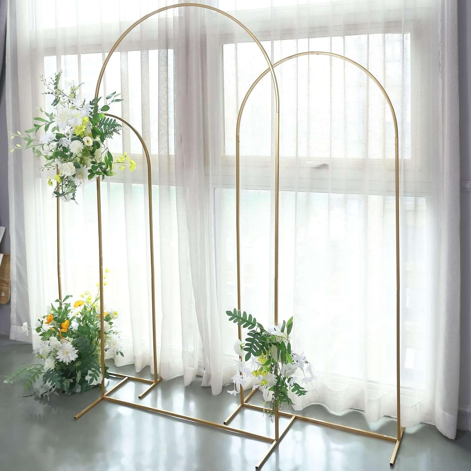 Efavormart 7ft Gold Metal Frame Wedding Arch, Round Rectangular ...