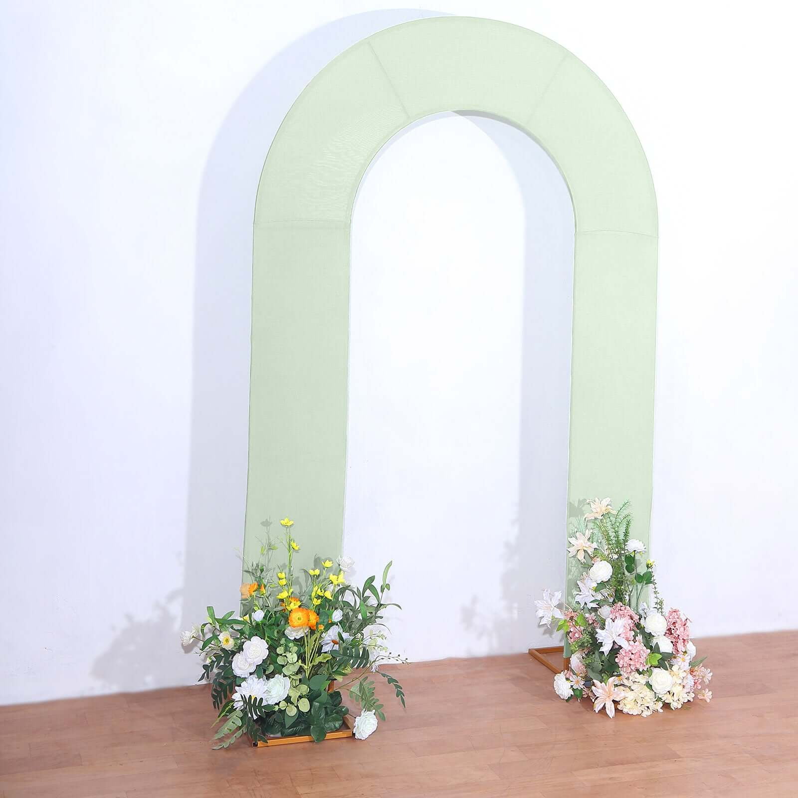 Efavormart 7ft Sage Green Spandex Fitted Open Arch Backdrop Cover ...