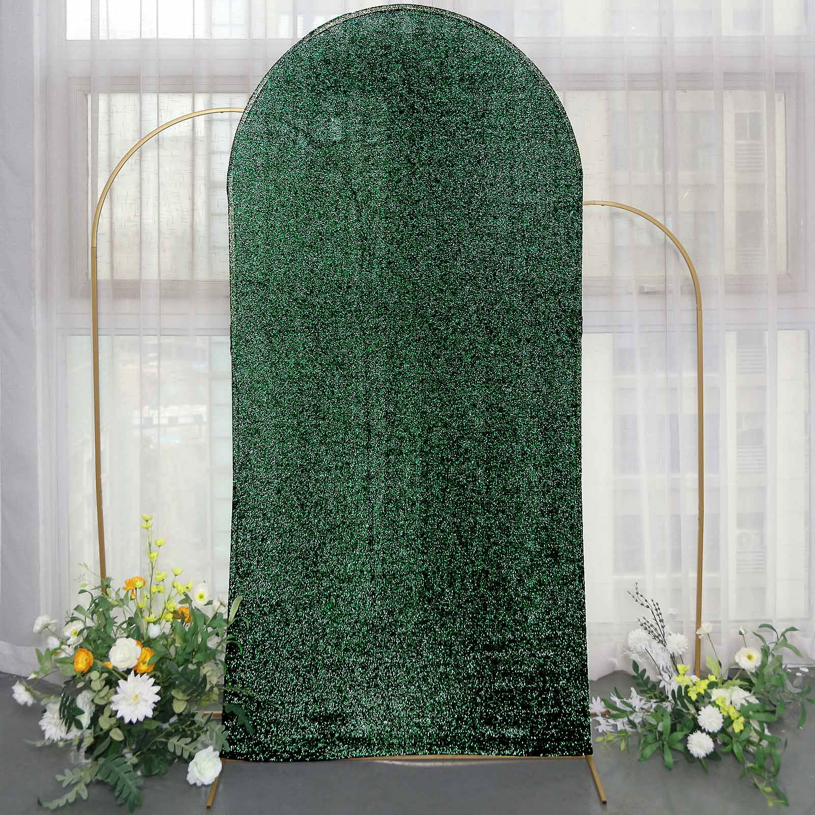 Efavormart 7ft Shiny Hunter Emerald Green Spandex Fit Round Top ...