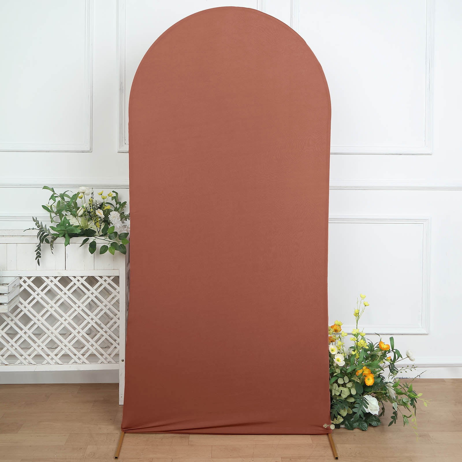 Efavormart 7ft Terracotta Spandex Fit Round Top Backdrop Frame Stand ...