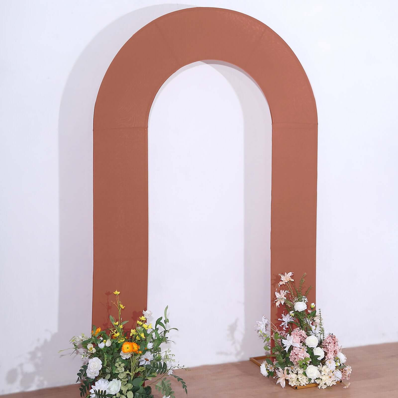 Efavormart 7ft Terracotta Spandex Fitted Open Arch Backdrop Cover ...