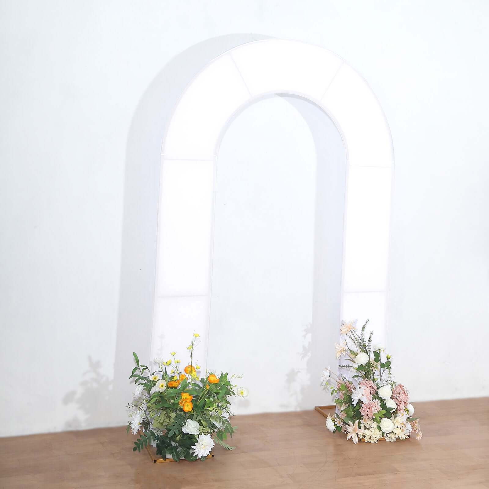 Efavormart 7ft White Spandex Wedding Background, U-Shaped Arch Backdrop ...