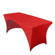 Euromax 4Ft Rectangular Fitted Spandex Tablecloths Table Covers(Black ...