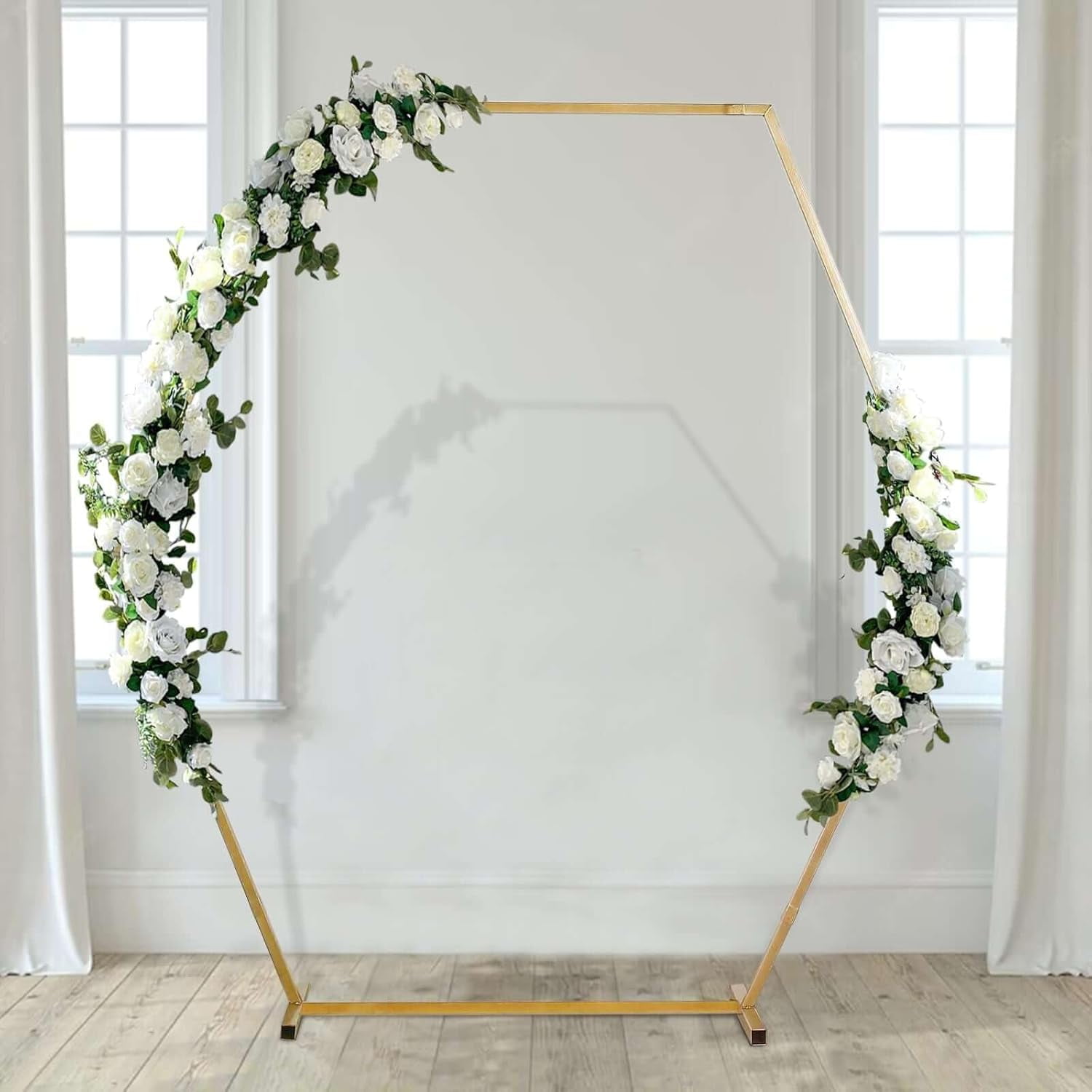 Efavormart 8FT Tall - Gold Hexagonal Metal Wedding Arch, Photo Booth ...