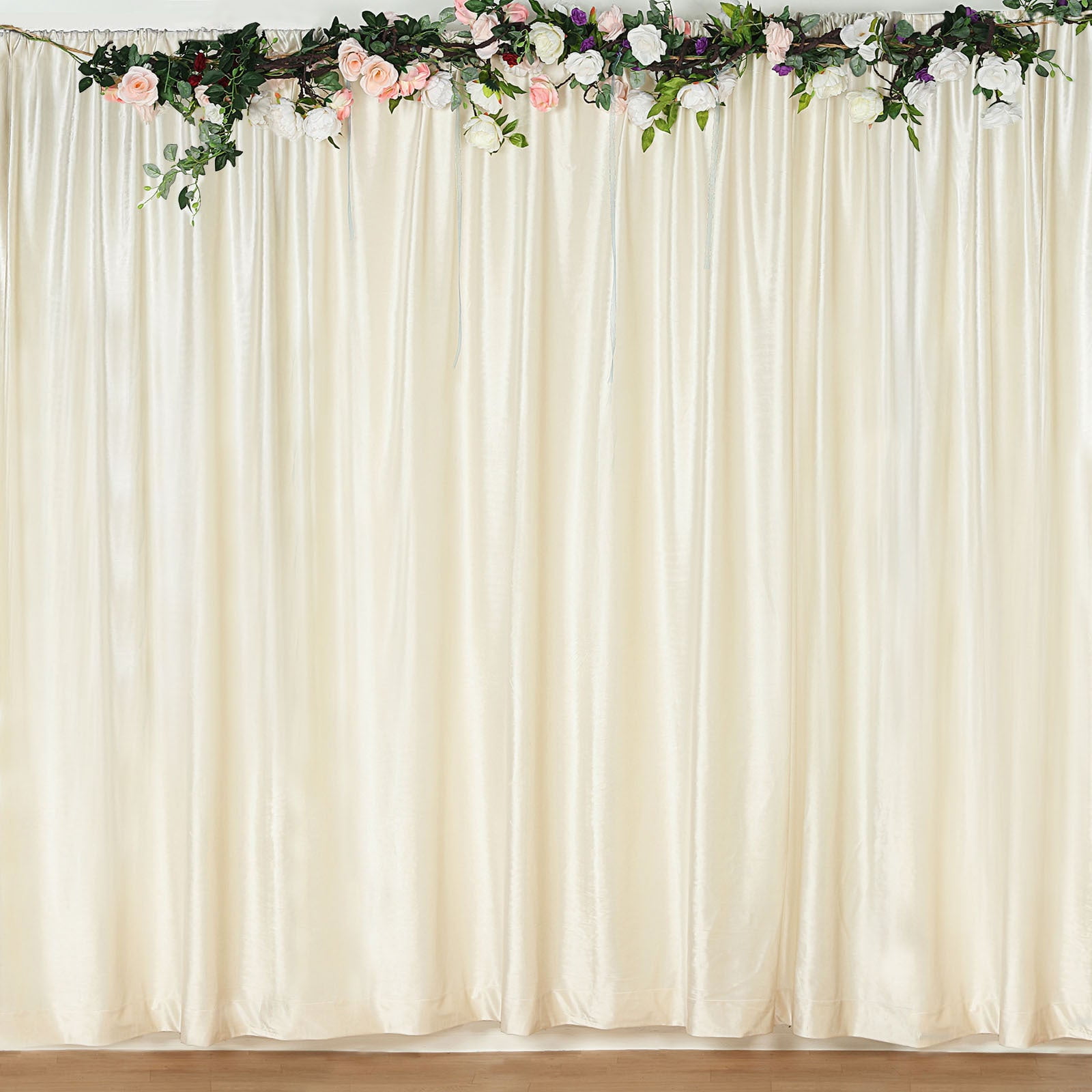 Efavormart 8Ft H x 8Ft W Premium IVORY Velvet Backdrop Curtain Panel ...