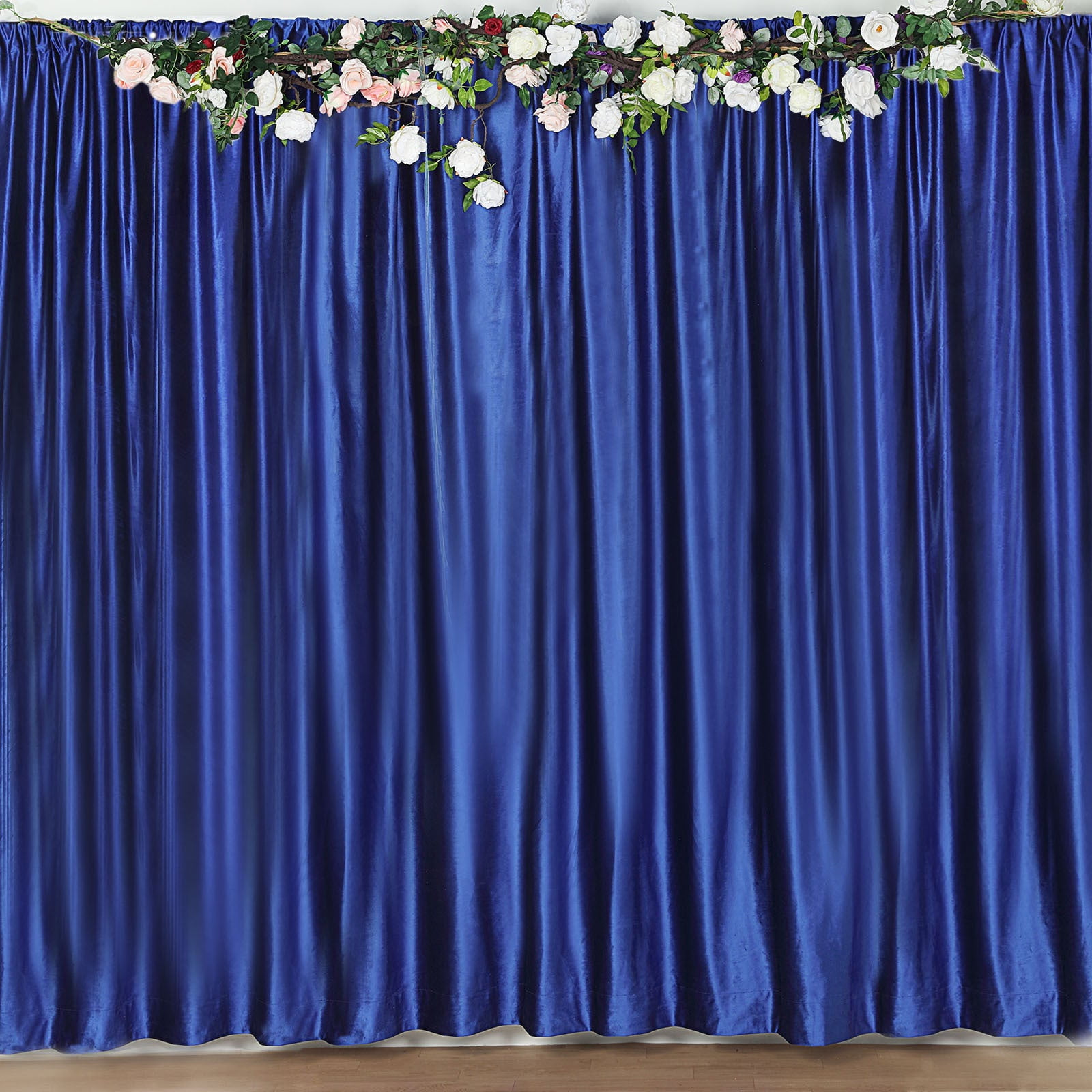 Efavormart 8Ft H x 8Ft W Premium ROYAL BLUE Velvet Backdrop Curtain ...