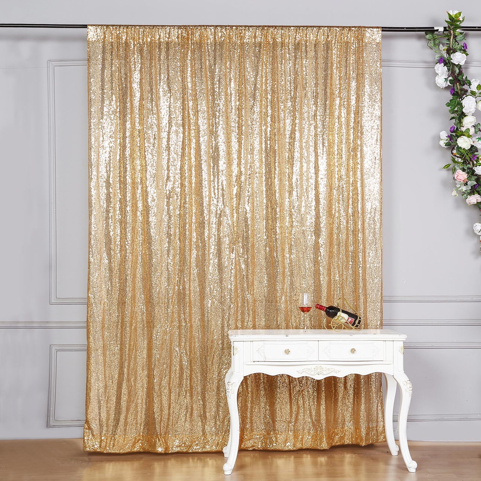 Efavormart 8ft Gold Sequin Photo Booth Backdrop Photography Backdrop ...