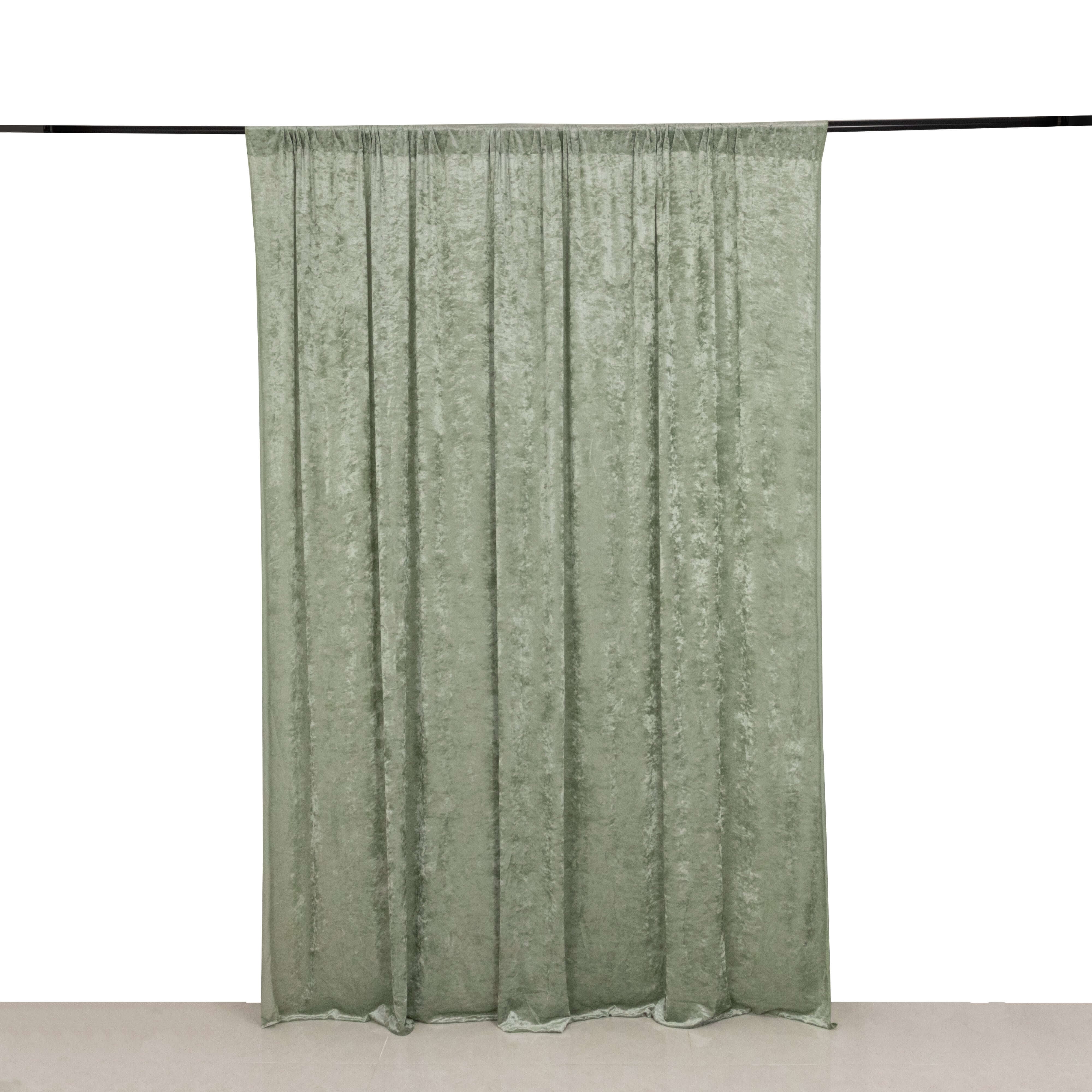 Efavormart 8ft H x 8ft W | Sage Green Premium Velvet Backdrop Drapes ...