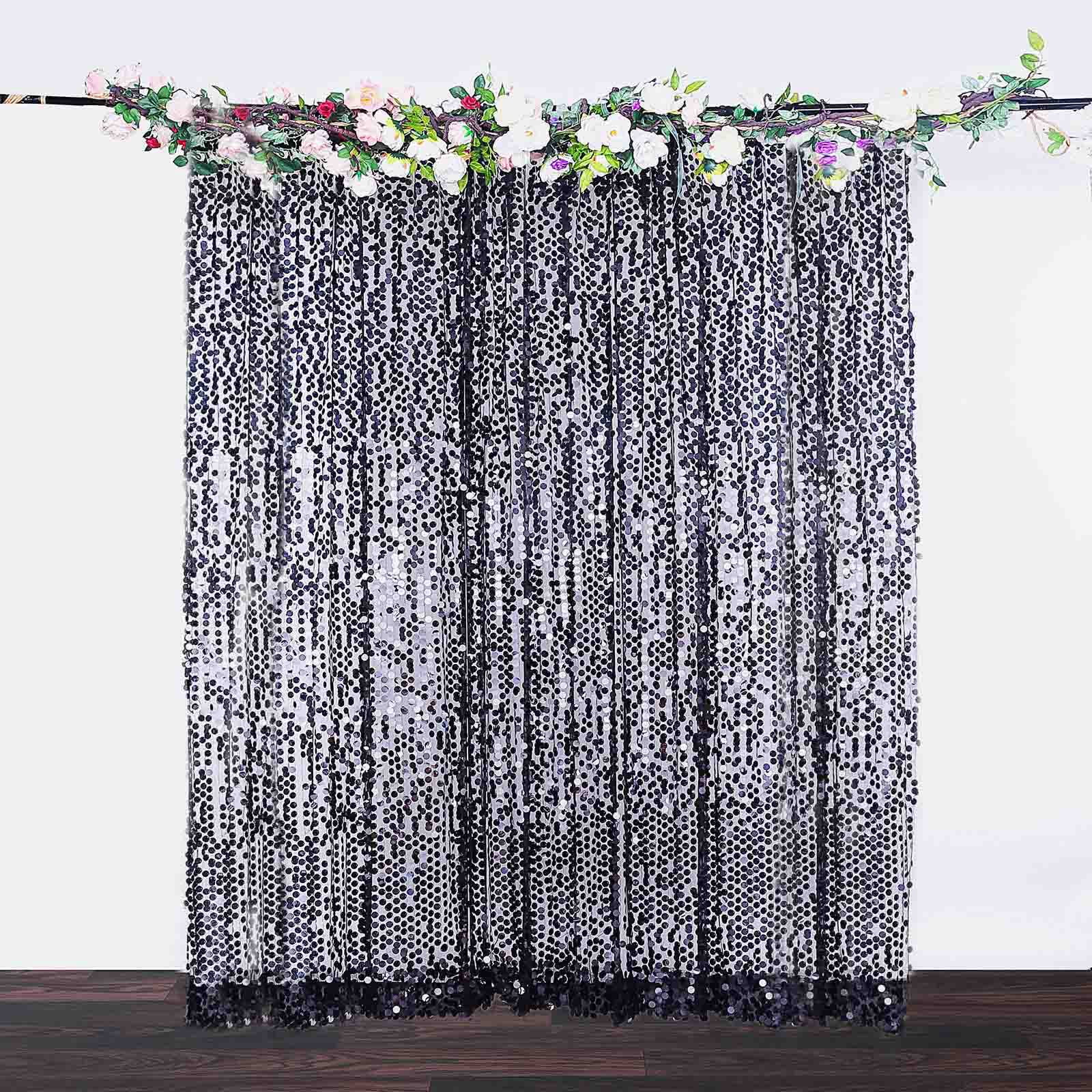 Efavormart 8ft x 8ft Black Big Payette Sequin Curtains Photo Booth ...