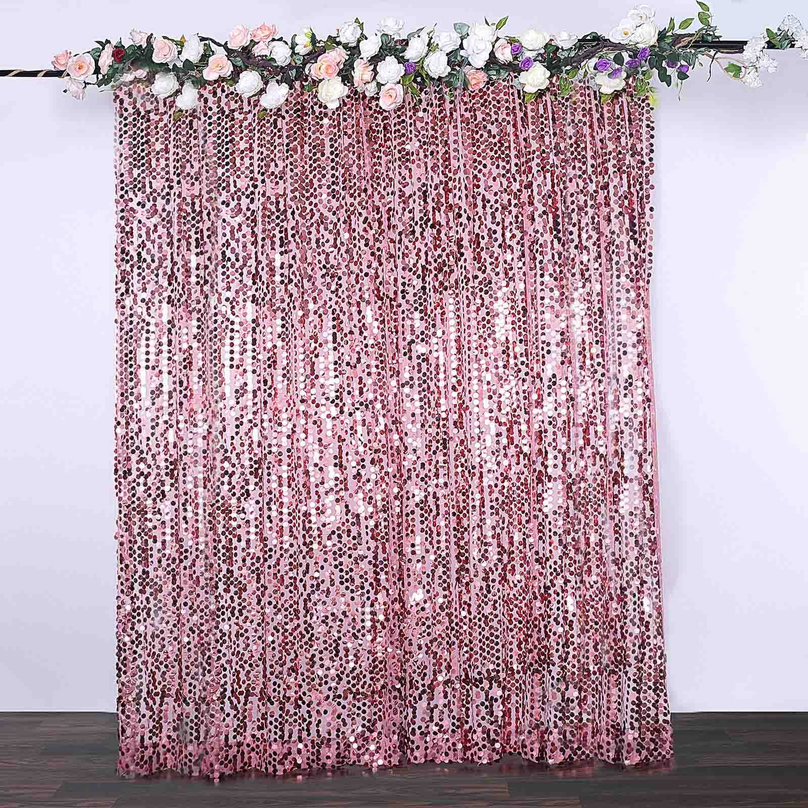 Efavormart 8ft x 8ft Pink Big Payette Sequin Curtains Photo Booth ...