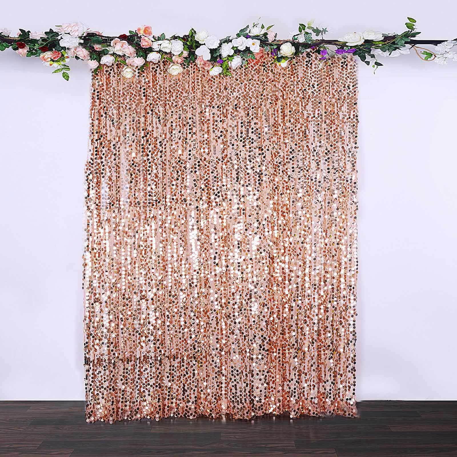 Efavormart 8ft x 8ft Rose Gold Big Payette Sequin Curtains Photo Booth ...