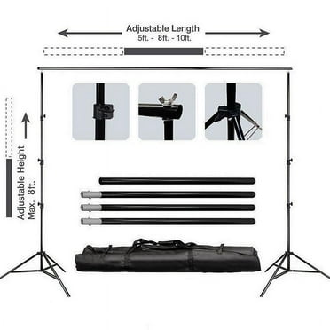 ShowMaven 6.5ft x 10ft Adjustable Photo Backdrop Stand with Extras ...