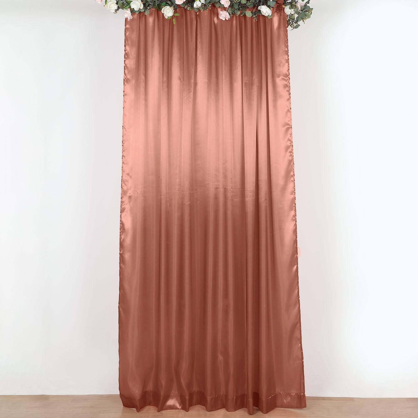 Efavormart 8ftx10ft Terracotta Satin Curtain Panel Backdrop Drapes ...
