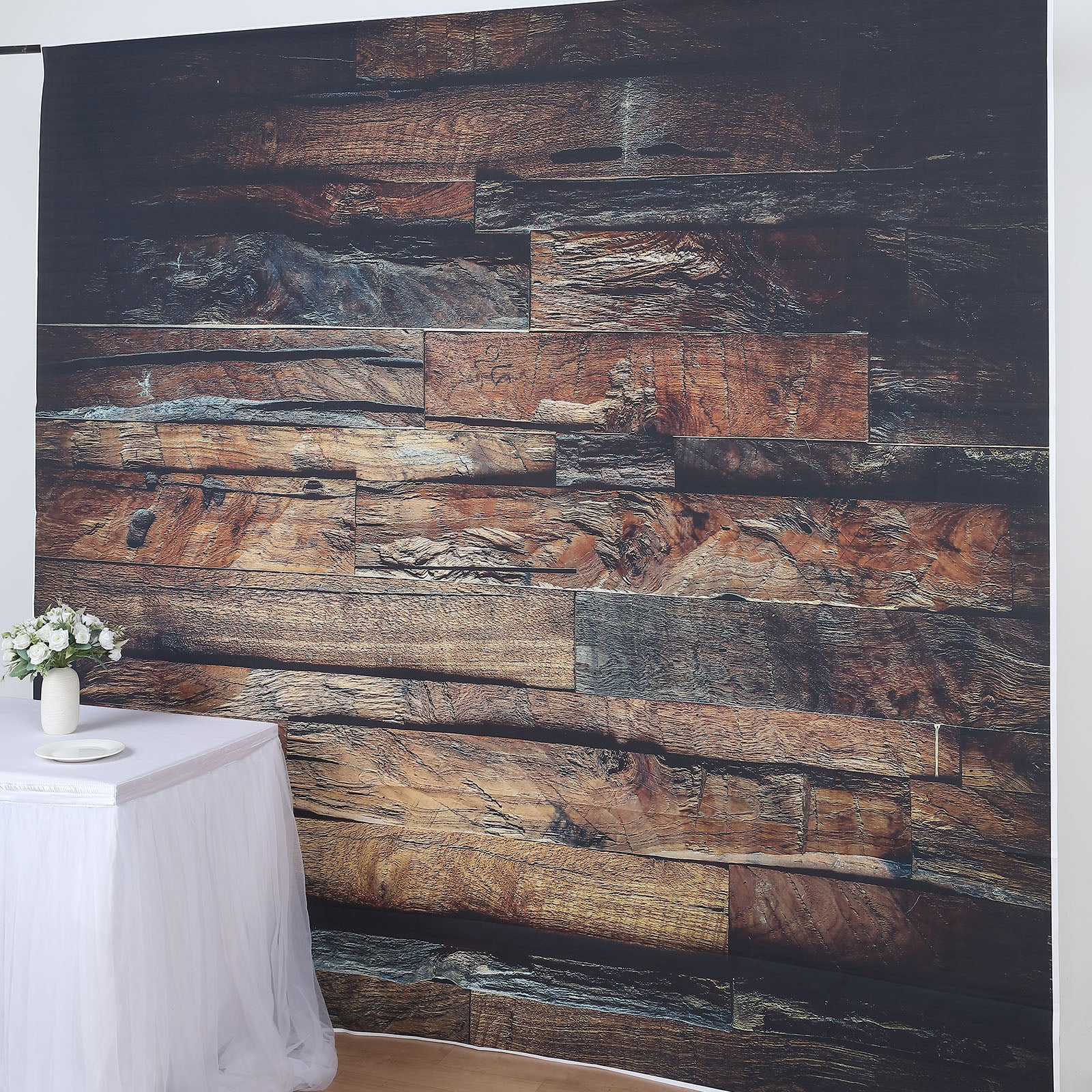 Efavormart 8ftx8ft Dark Brown 3D Wood Panel Vinyl Photography Backdrop ...