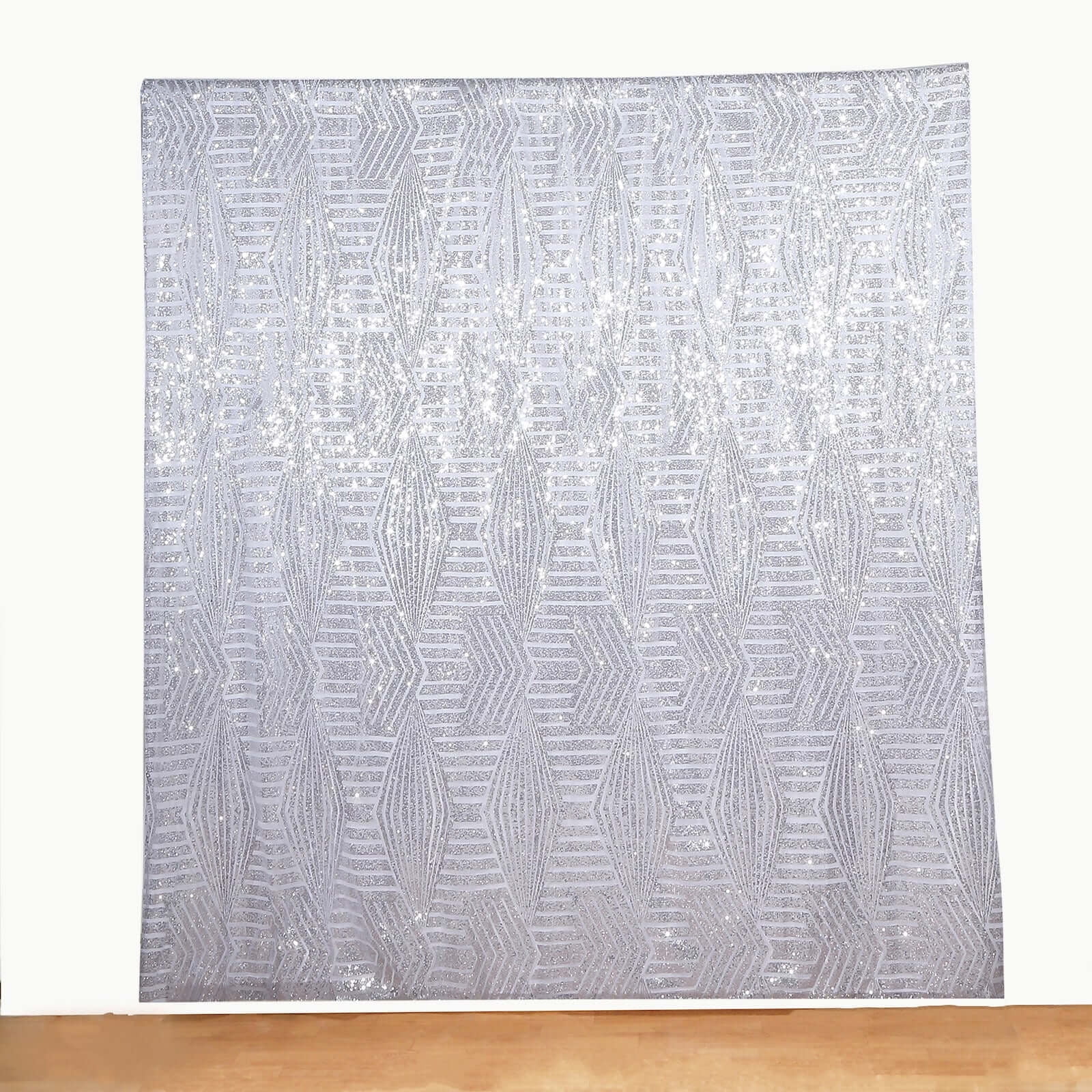 Efavormart 8ftx8ft Silver Geometric Diamond Glitz Sequin Backdrop ...