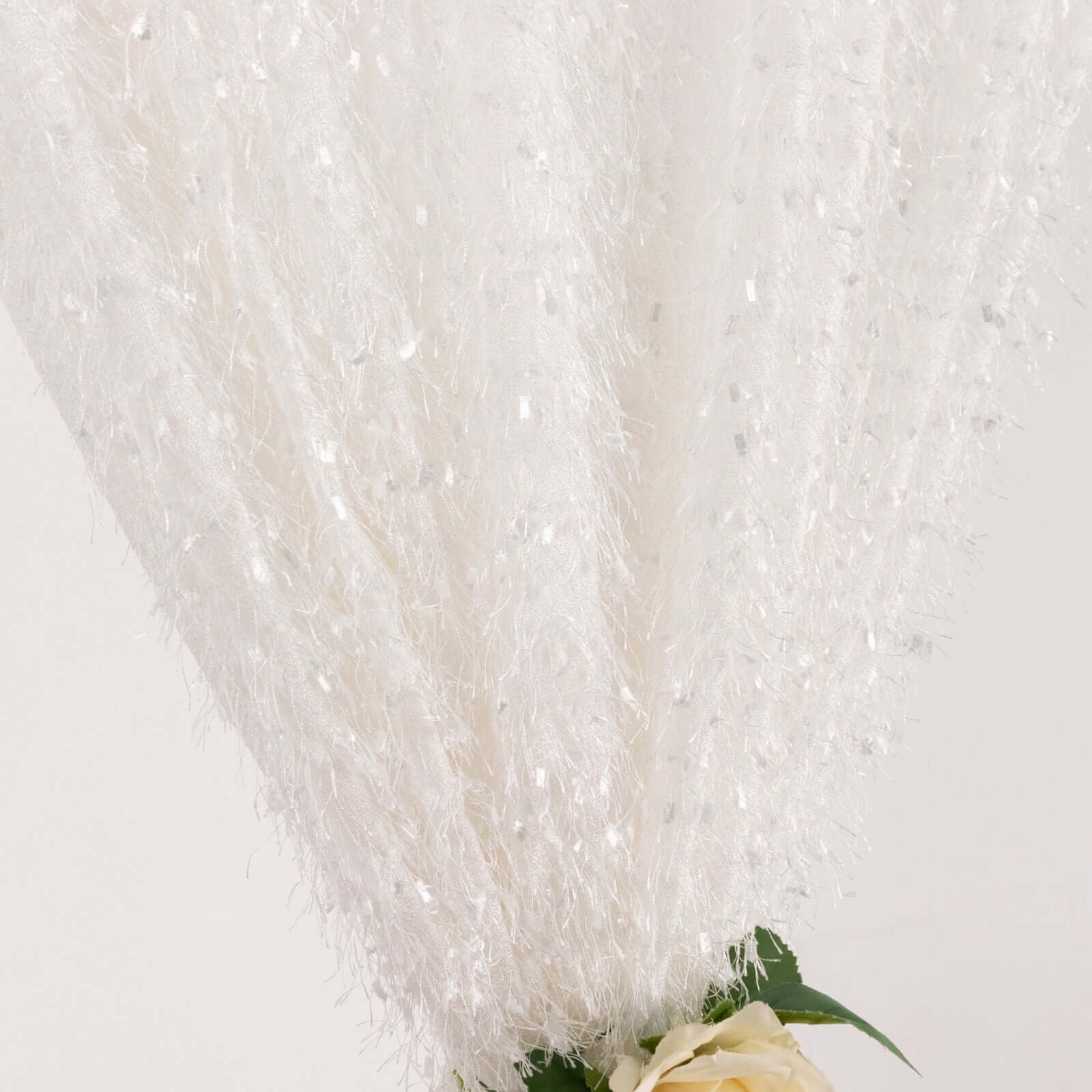 Efavormart 8ftx8ft White Fringe Shag Polyester Photo Backdrop Curtain ...