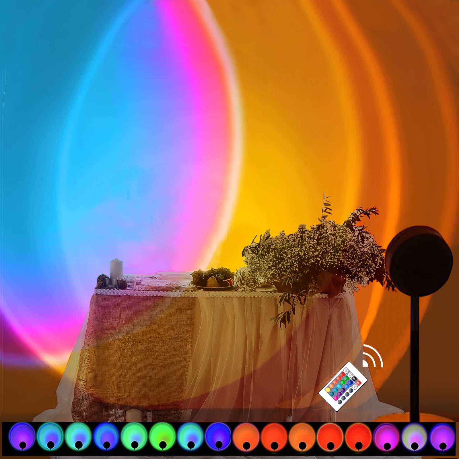 Efavormart 9" LED Color Changing Sunset Projector Lamp, Sunset ...