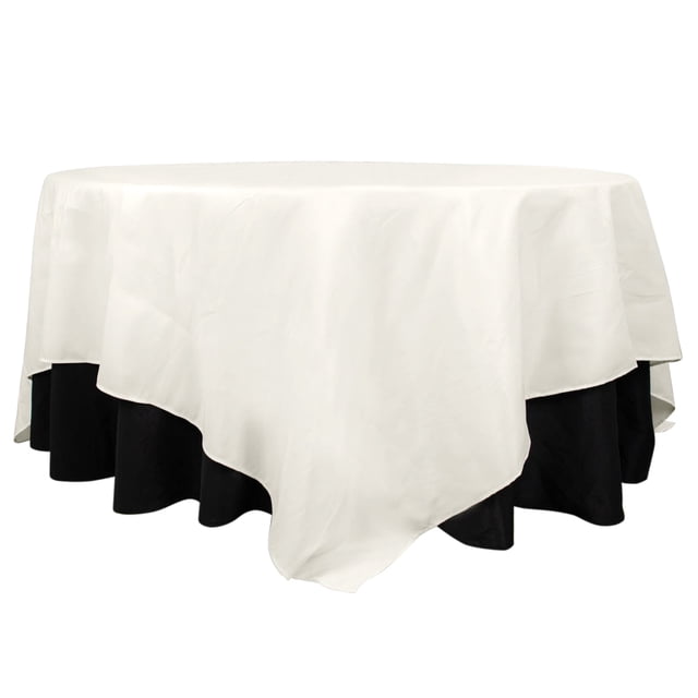 Efavormart 90" Ivory 200 GSM Seamless Premium Polyester Square ...