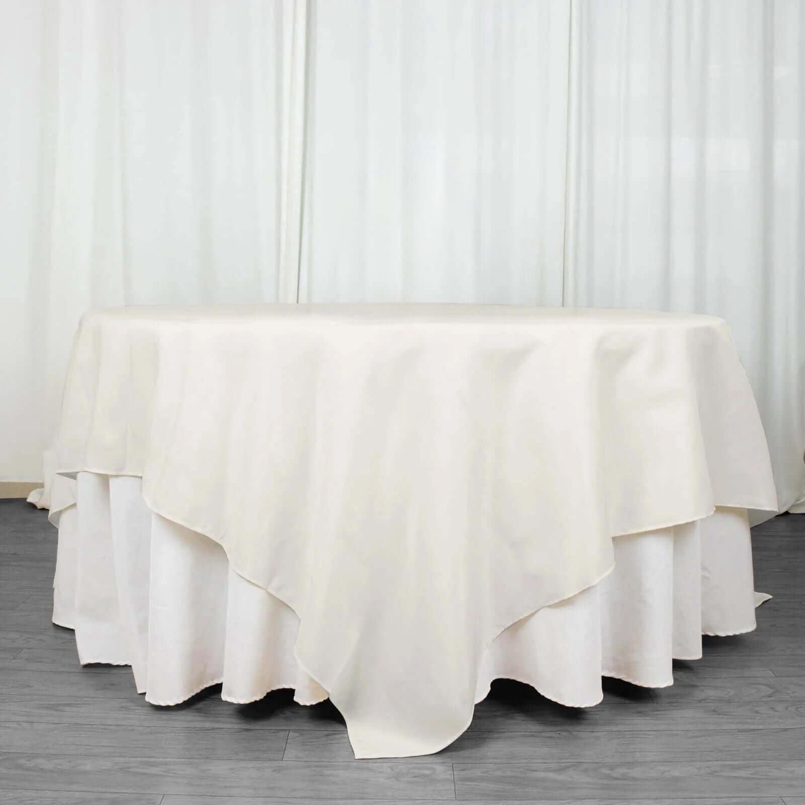Efavormart 90" Ivory 200 GSM Seamless Premium Polyester Square ...