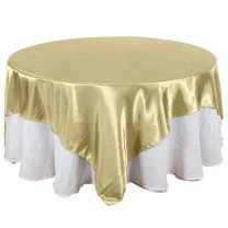 "Efavormart 60"" SILVER Satin Square Tablecloth Overlay - Topper Cover ...