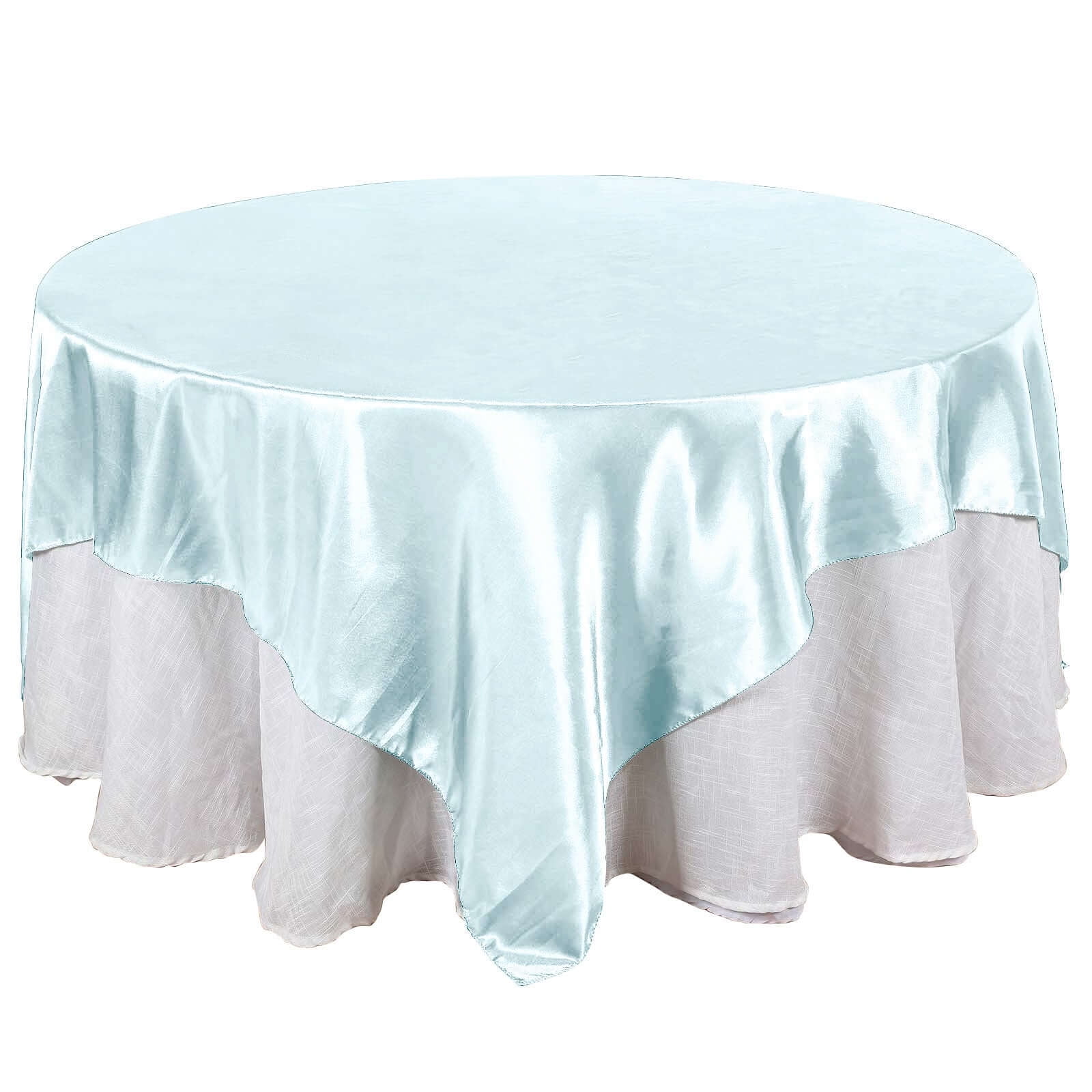 Efavormart 90" SATIN Square Tablecloth Overlay For Wedding Catering Party Table Decorations ...