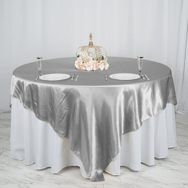Efavormart 90" SATIN Square Tablecloth Overlay For Wedding Catering ...