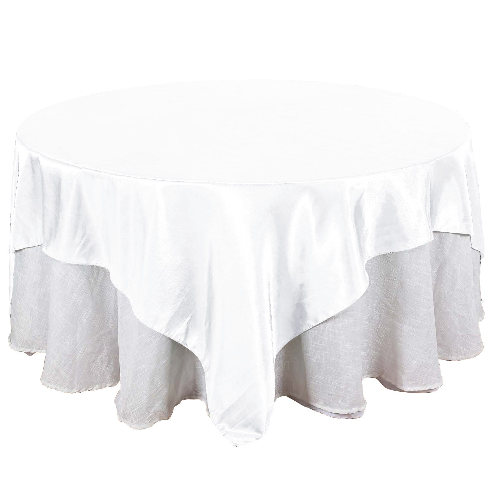 Efavormart 90" SATIN Square Tablecloth Overlay For Wedding Catering ...