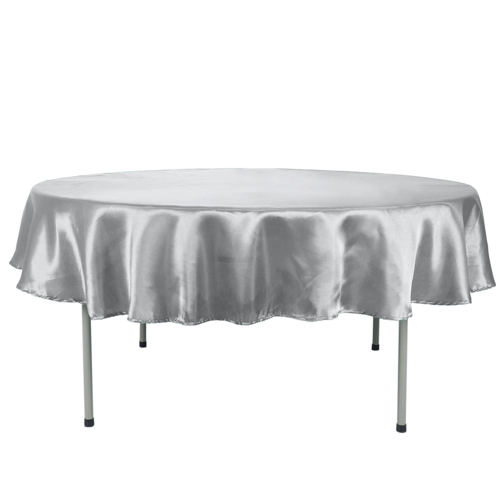Efavormart 90" SILVER Wholesale Linens SATIN Round Tablecloth for ...