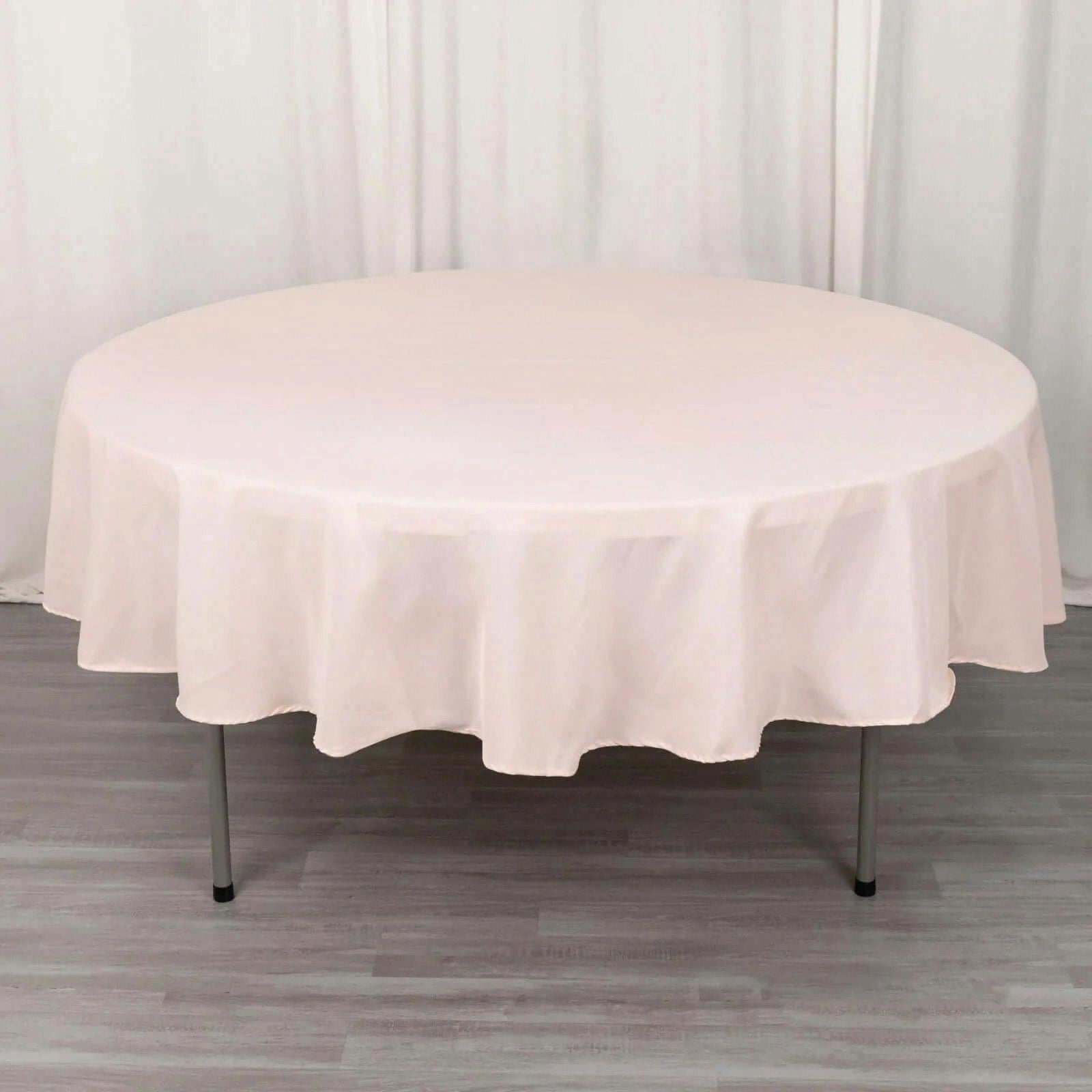 Efavormart 90" Seamless Premium Blush Linens Polyester Round Tablecloth ...