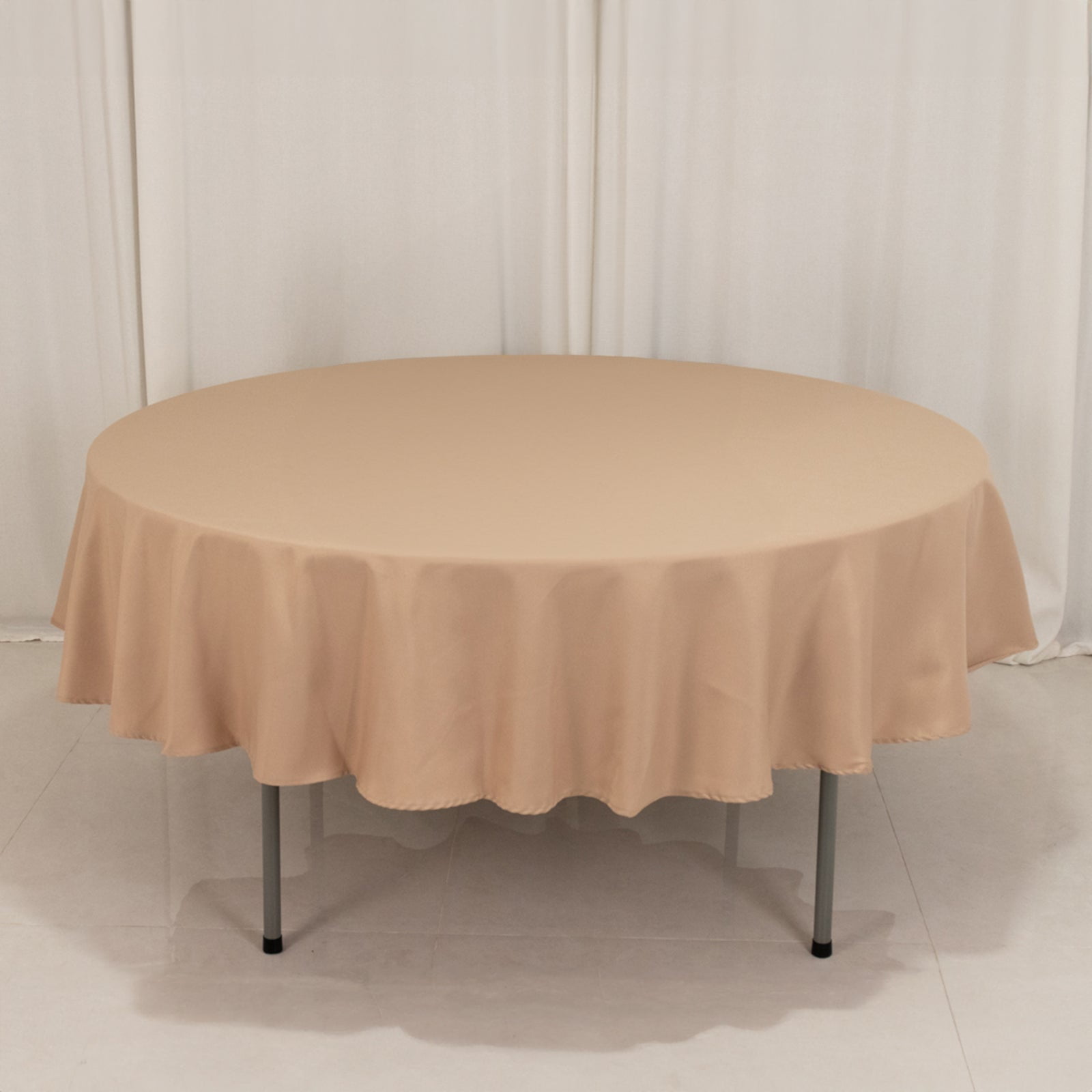 Efavormart 90" Seamless Premium Nude Linens Polyester Round Tablecloth ...